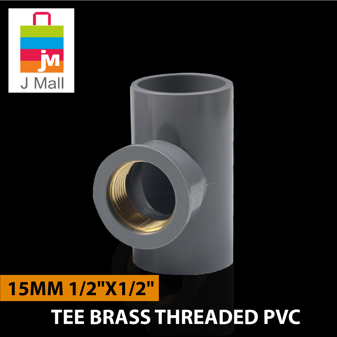 J MALL 15MM 1/2" Brass Threaded PVC PT GREY Fitting Water Pipe ...