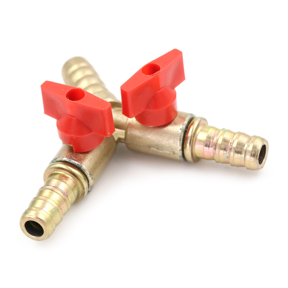 caoguijun 3 Way Tee Brass Y Shut off Ball Valve 3/8" 10mm Barb Fuel Gas ...