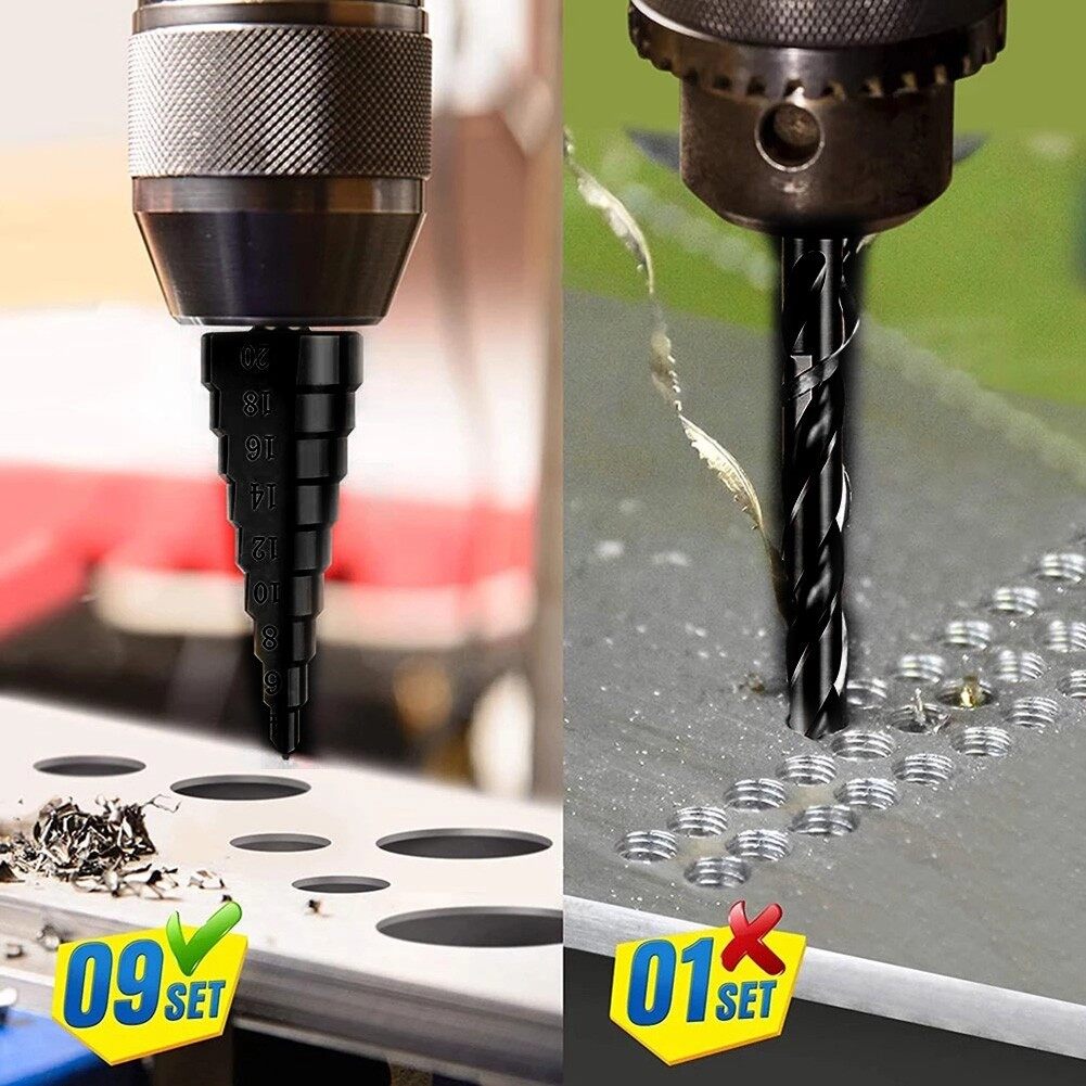 3-12 4-12 4-20 Straight Groove Step Drill Bit HSS Titanium Coated Hole ...
