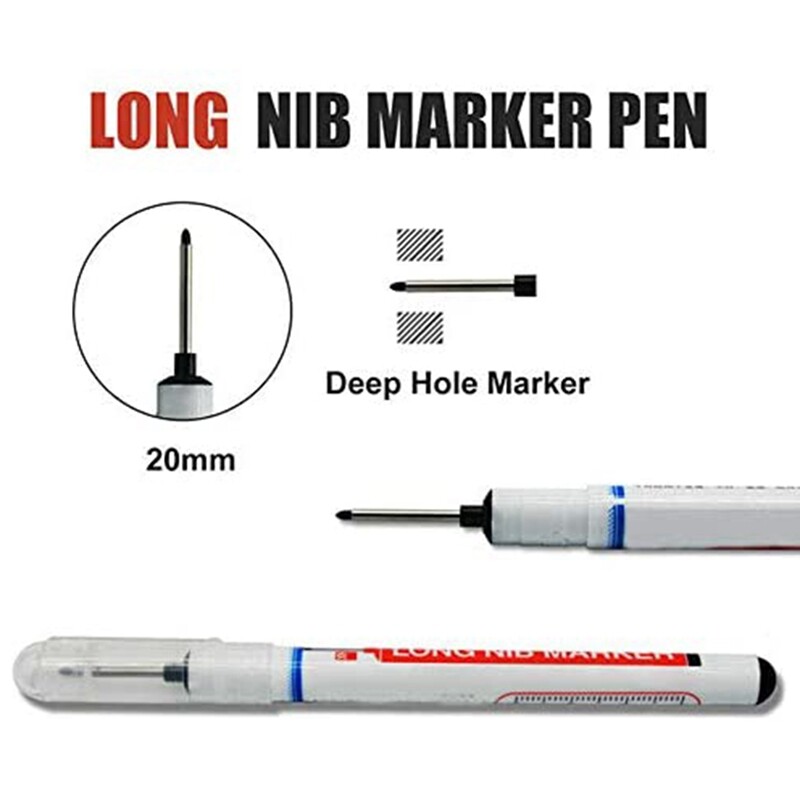 Long Nosed Marker, Deep Hole Carpenter Mark Water-Proof Long Nib Marker ...