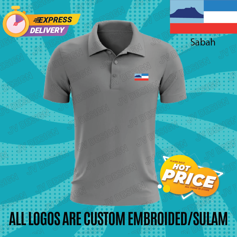 🔥PROMOSI HEBAT🔥 [SULAM] BEST FLAG LOGO OF SABAH POLO EMBROIDERY BAJU ...