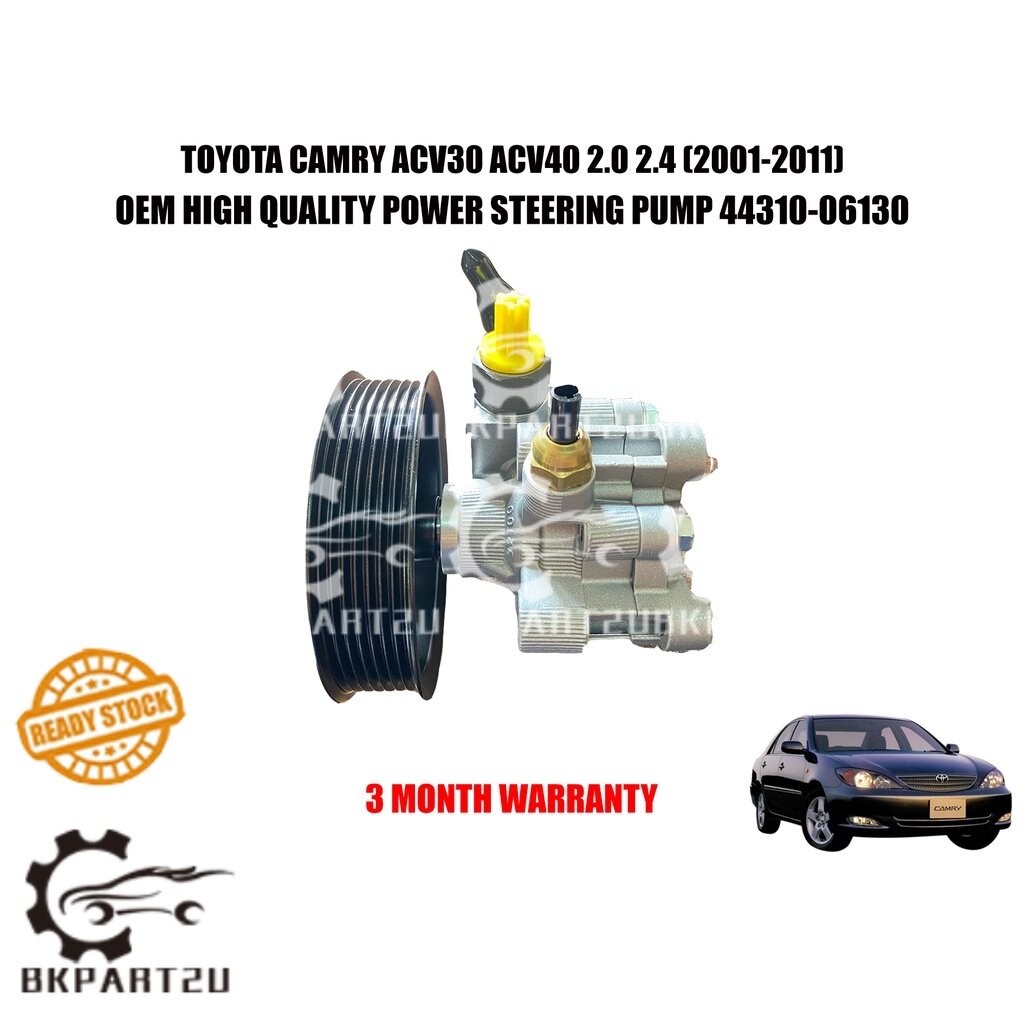 TOYOTA CAMRY ACV30 ACV40 2.0 2.4 (2001-2011) POWER STEERING PUMP WITH PULLEY 44310-06130 3 MONTH ...