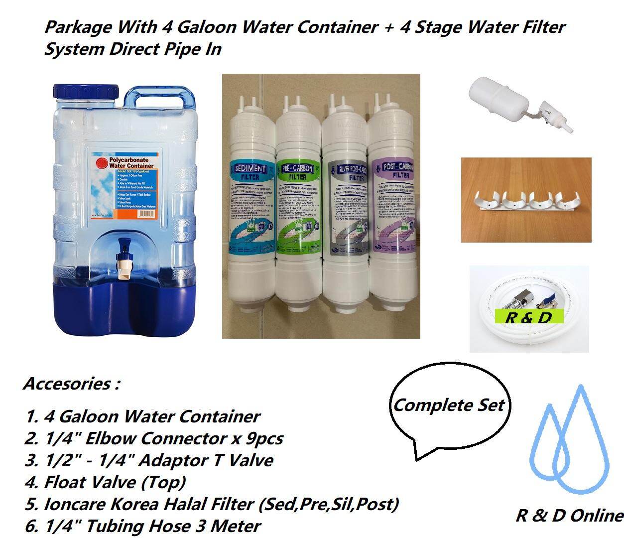 RD Drinking Water Container 4 Galoon Korea 4 Stage halal Filter ...