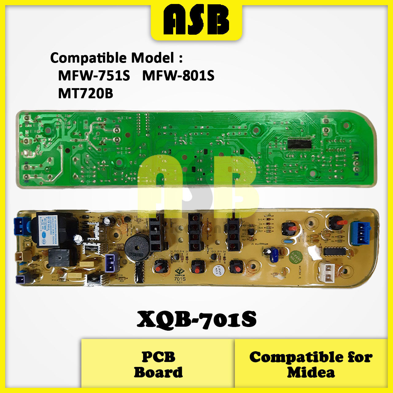 (1pc) ( Compatible : Midea ) Washing Machine PCB Board / Papan Litar ...