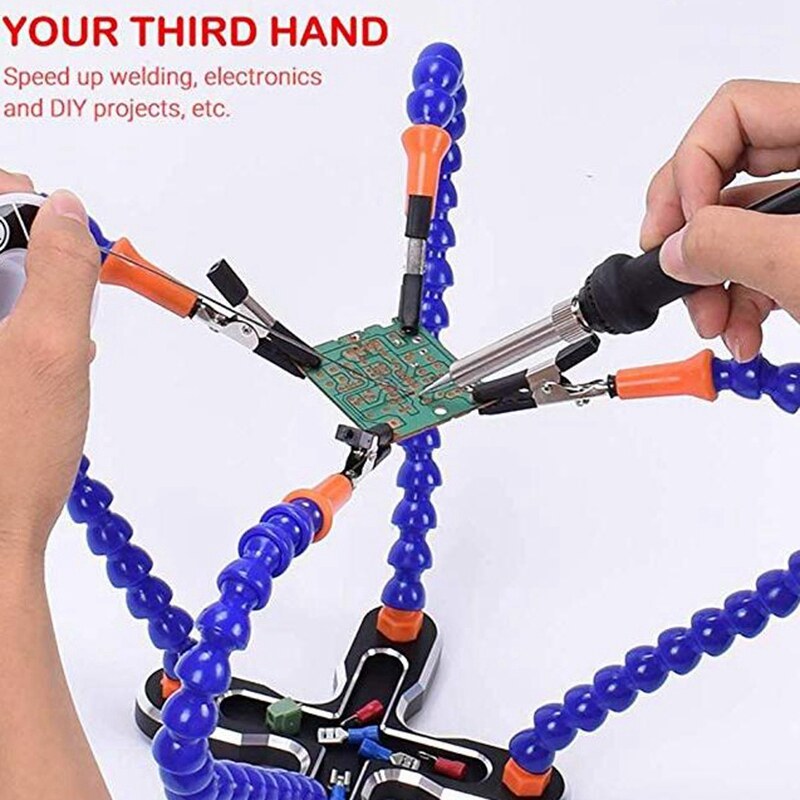 Diy Soldering Third Hand 4Pc Flexible Arms Welding Helping Stand Repair ...