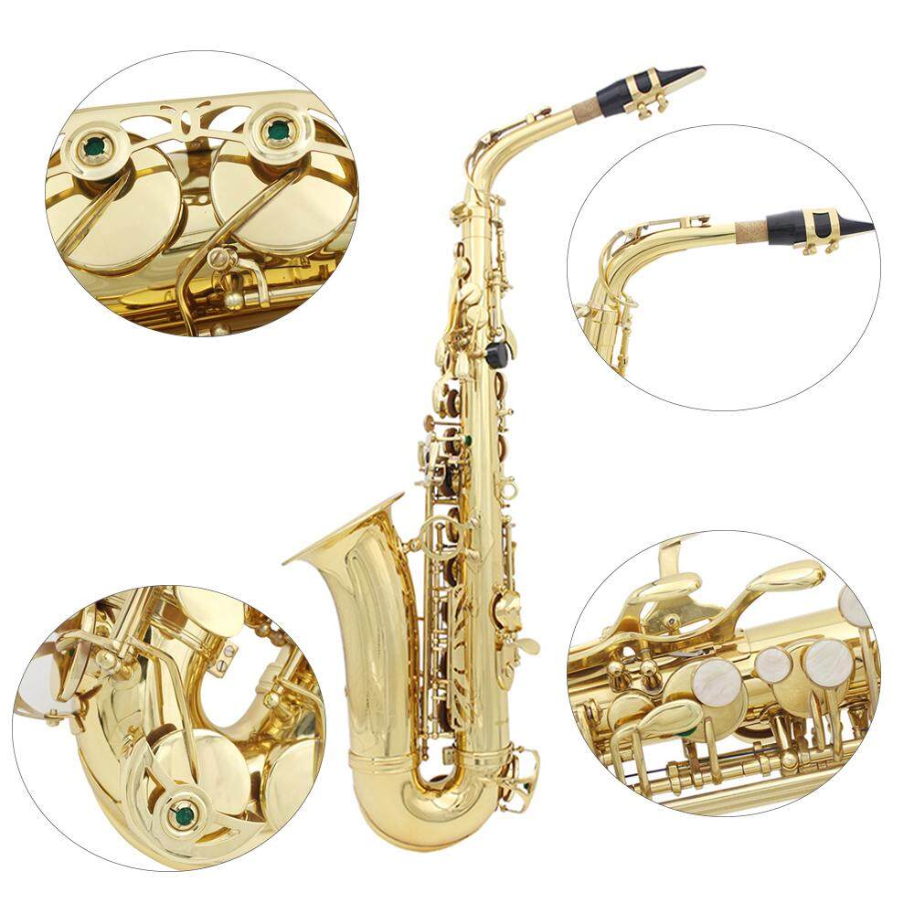 Brass Eb Alto Saxophone Lacquered Gold Woodwind Instrument Sets - TOPBK ...
