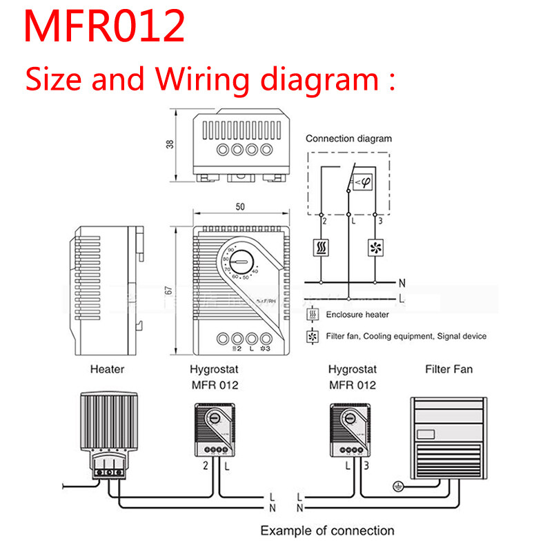 Thermostat Hygrostat FZK011 MFR012 Electrical Box Mechanical Temperature Controller Humidity ...