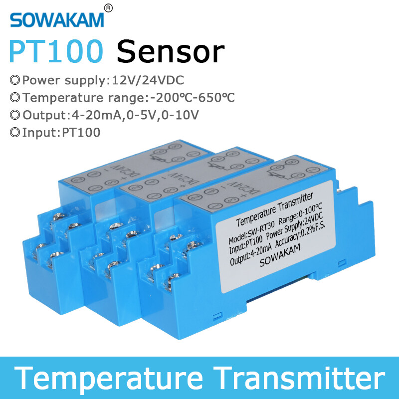 DIN Rail PT100 Temperature Transmitter PT100 Sensor Module -200-600C ...