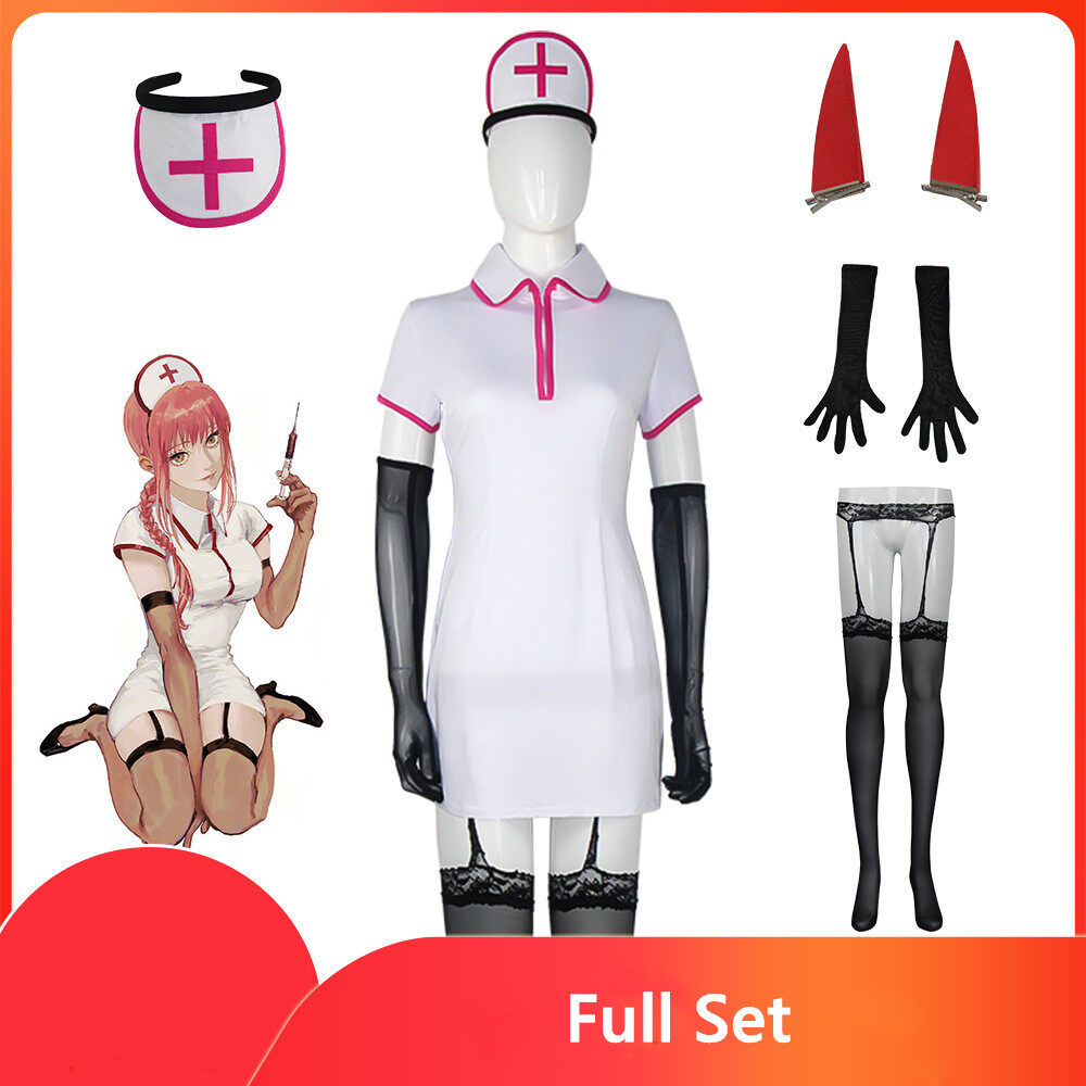 Chainsaw Man Cos Makima Nurse Uniform Cosplay Costumes Full Set Anime ...
