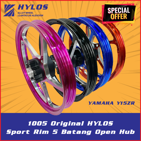100% Original HYLOS Yamaha Y15 Y15Z Y15ZR Ysuku LC150 Racing Open Hub Sport Rim (5 Batang) 1.40 ...