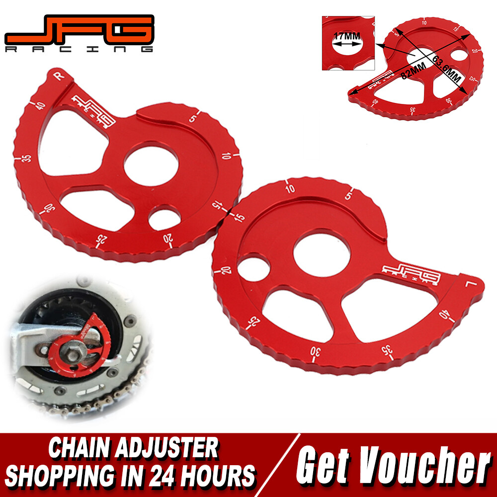 JFG RACING Motorcycle Motorbike Aluminum Chain Adjuster Regulator Kit ...