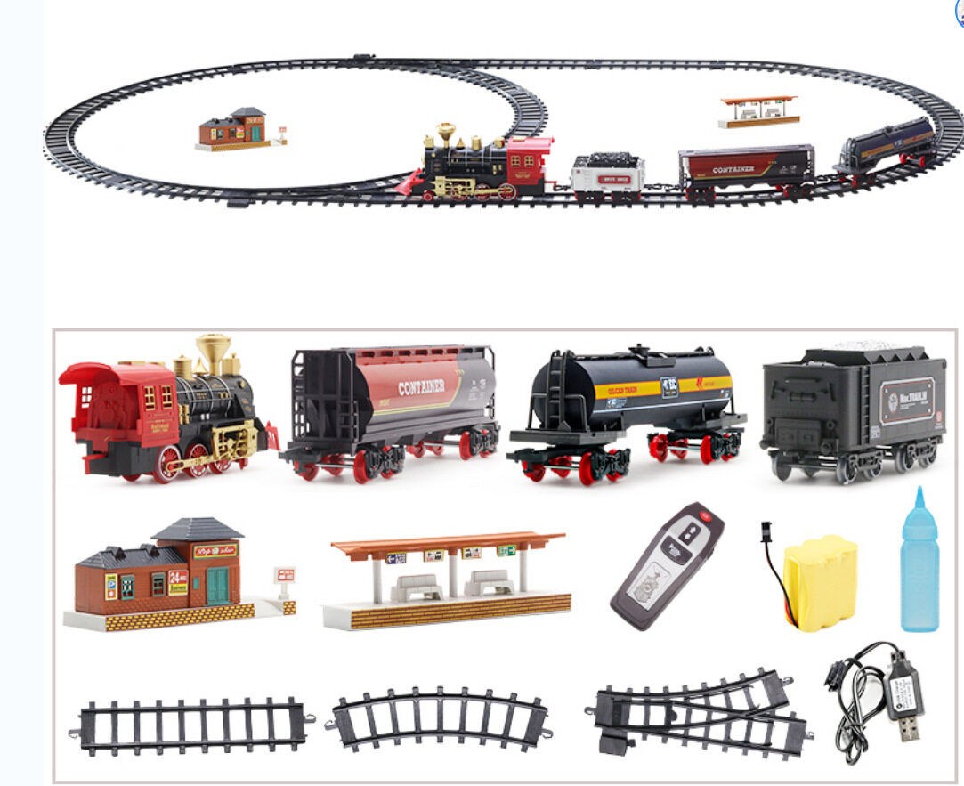 New Large Remote control steam smoke classical train charging electric ...