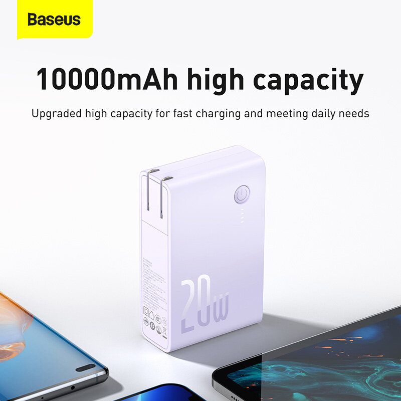 Baseus 20W 2-In-1 PowerBank & Charger 10000MAh CN Plug Power Station ...
