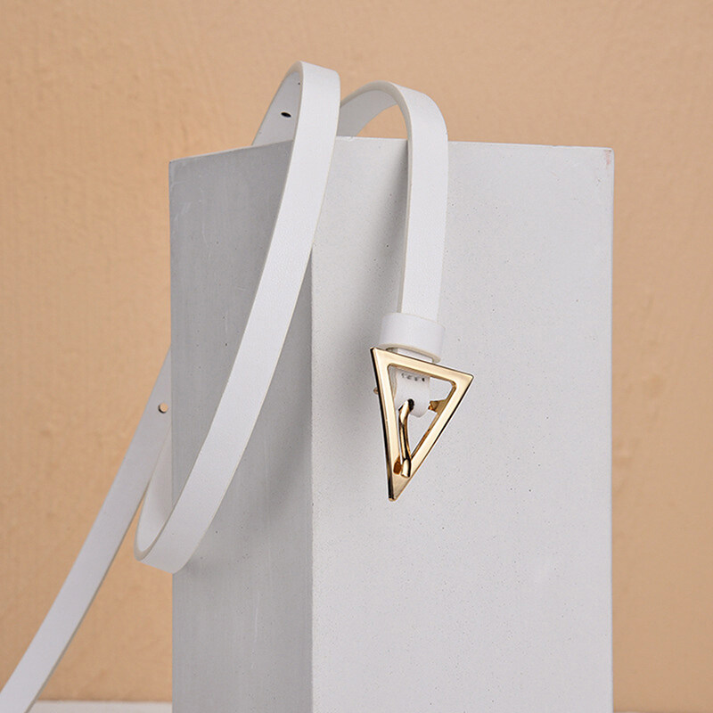 [Buy 4 get 4%]1Pc Women Faux Leather Belts Triangle Buckle Thin Belt ...