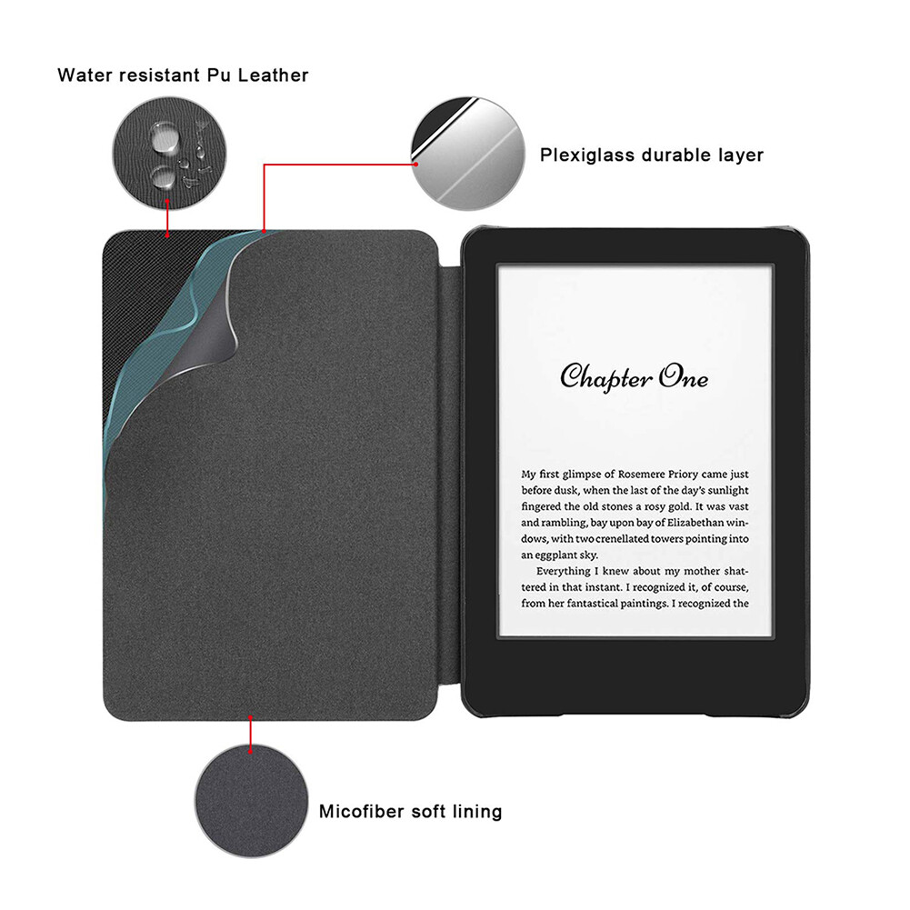 สำหรับ Kindle Paperwhite 10th Gen Case ปกหนัง PU พร้อม Auto Sleep Wake ...