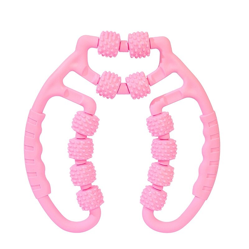 U Shape Yoga Massage Roller 12 Wheels Muscle Relaxer Skinny Leg Roller ...