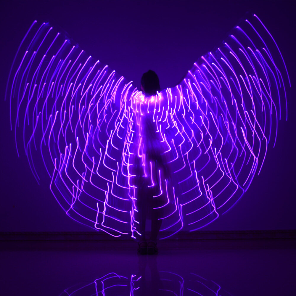 AceDeal LED Light Up Butterfly Wings Five Color Belly Dance Wings Led ...