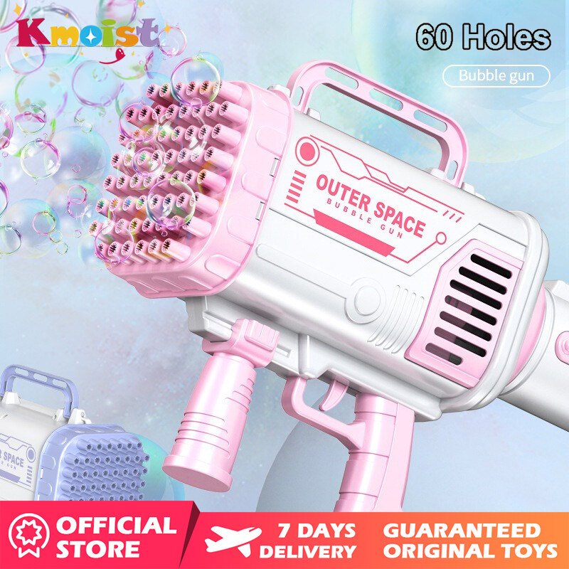 ลดกระหน่ำKmoist ขนาดใหญ่ เครื่องทำฟองสบู่ 6960หลุมไฟฟ้า Gatling Rocket Bubble Gu-n ของเล่น Light ...