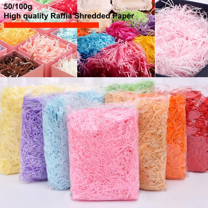 100g Colorful Shredded Paper Crinkle Raffia Filler Paper Gift Packaging ...