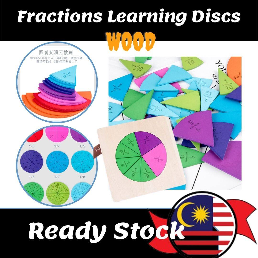 Ready Stock Colorful Wood Math Fraction Blocks Geometric for Home ...