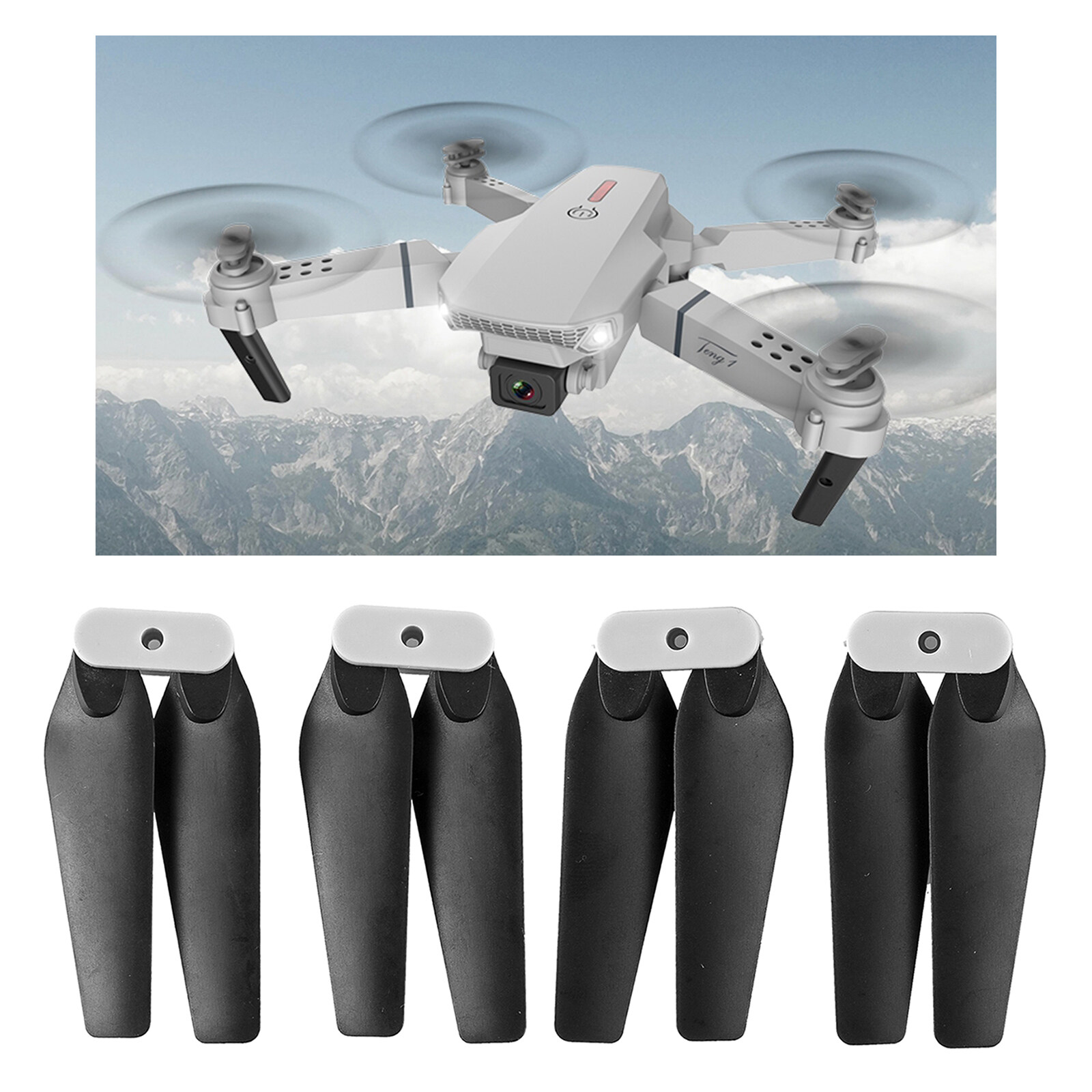 Moon Okey 2 Pairs Propeller Props Blade for E88 Pro Mini Drone RC ...