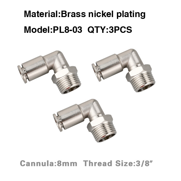 Pneumatic connector All brass metal quick plug high-pressure PL8-01 PL8-02 PL8-03 Male Thread ...