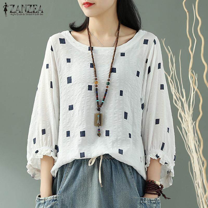 Esolo Zanzea Women Muslim Dubai Full Sleeve Tops Basic Oversized High