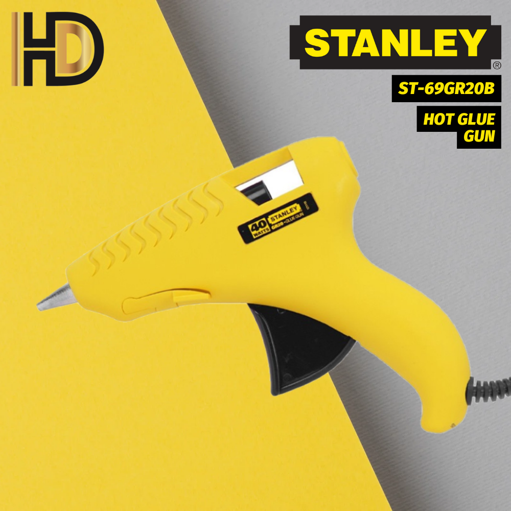 STANLEY Trigger Feed Hot Meld Glue Gun Round Pin 100/240V 40W / STANLEY 69GR20B Trigger Feed Hot ...