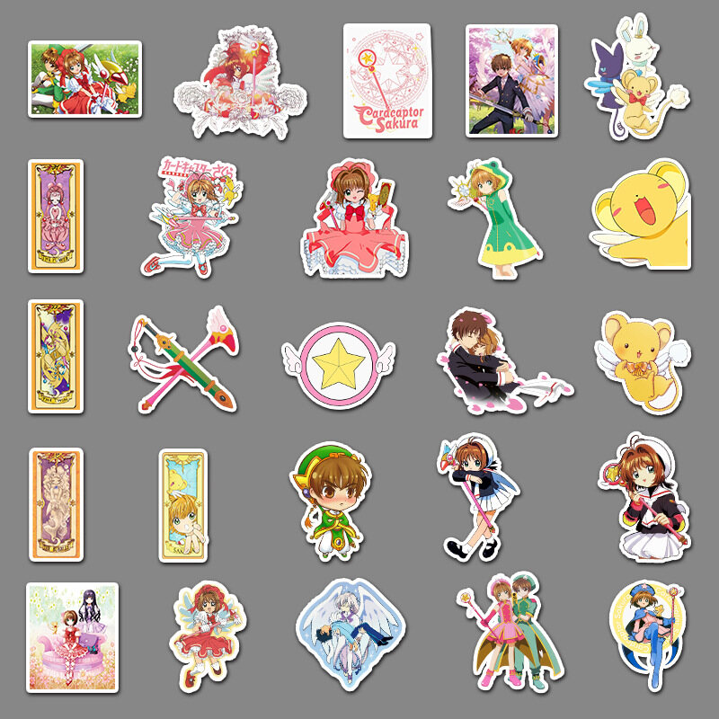 NEW ARRIVAL 50PCS Card Captor Sakura Anime Sticker Cute Cartoon ...