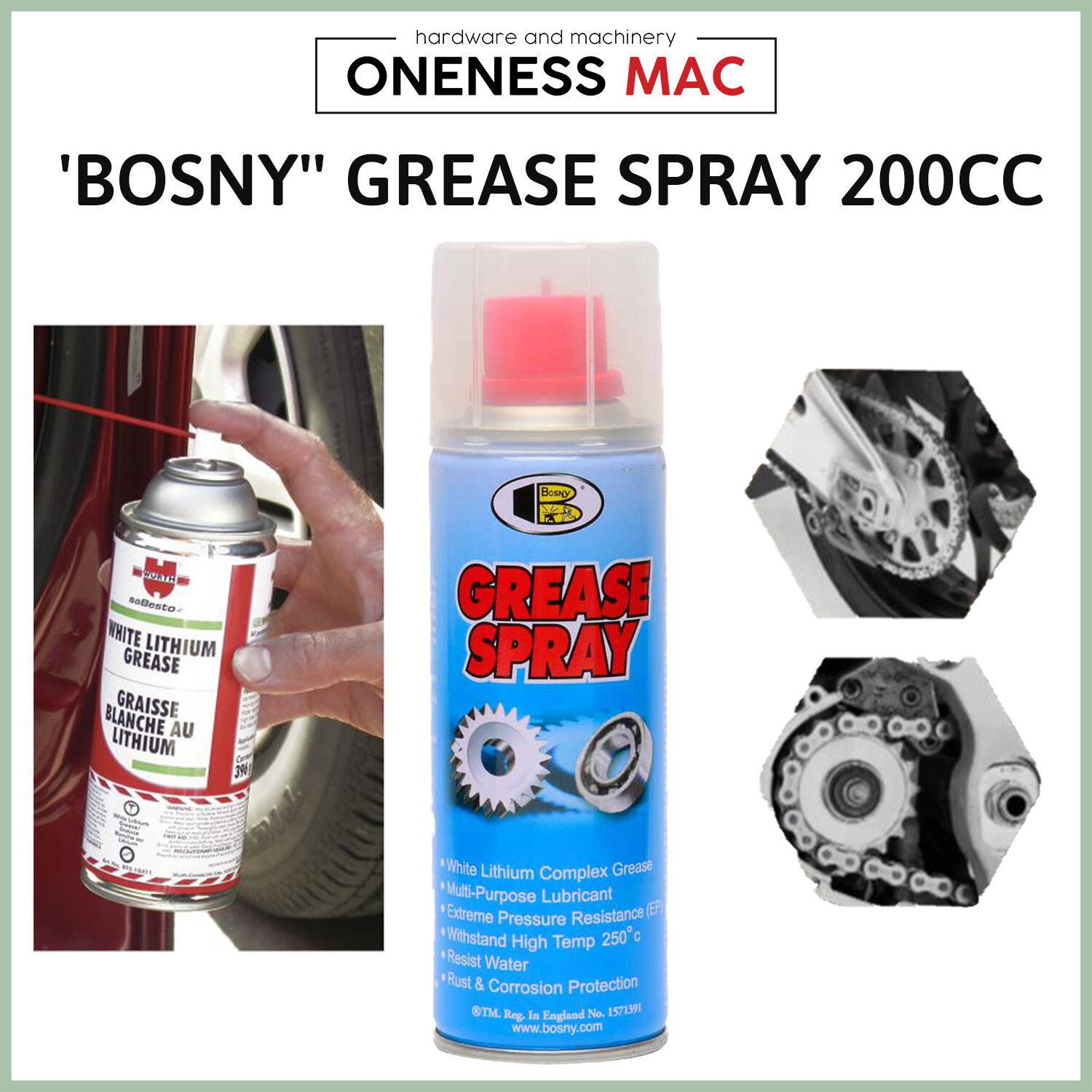 'BOSNY'' GREASE SPRAY 200CC | Lazada
