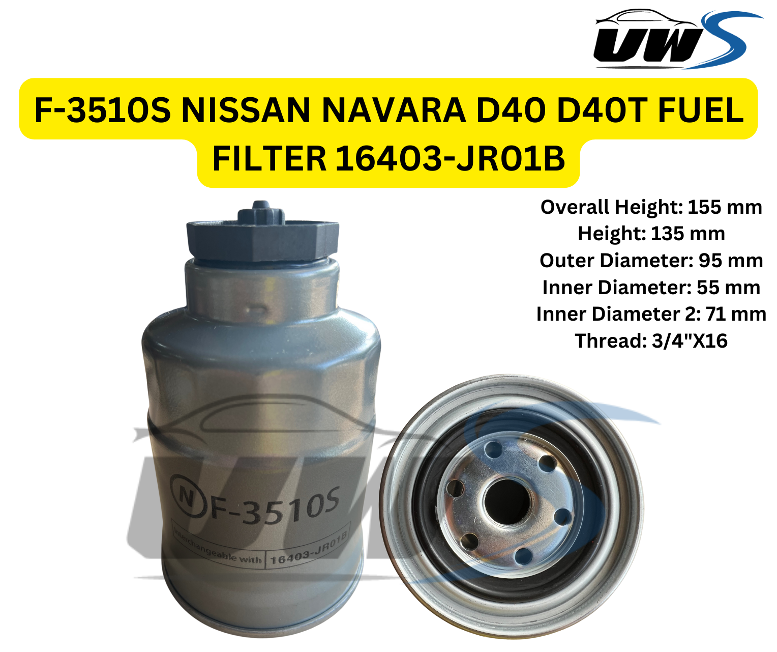 F-3510S NISSAN NAVARA D40 D40T FUEL FILTER 16403-JR01B | Lazada