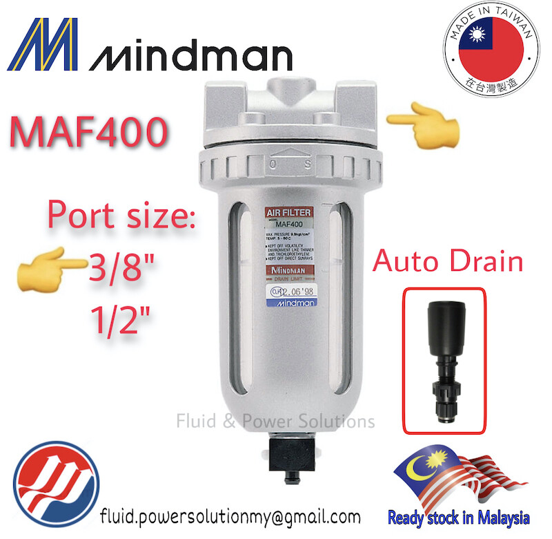 Mindman MAF400 3/8" and 1/2" Air Filter Unit "Made in Taiwan ...