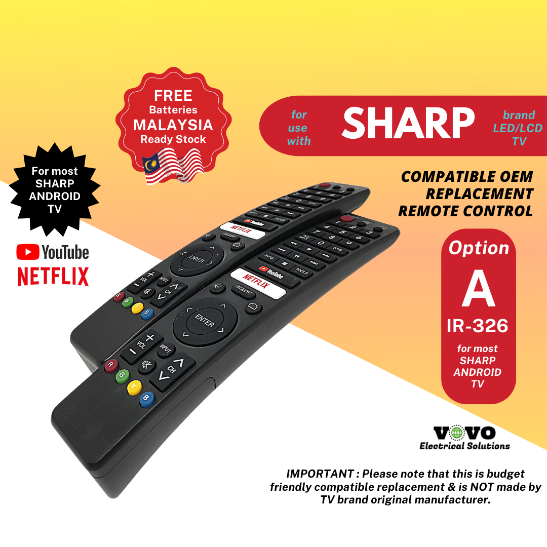 Universal OEM SHARP TV LCD LED Plasma Replacement Remote Control [FOC Battery] | Lazada