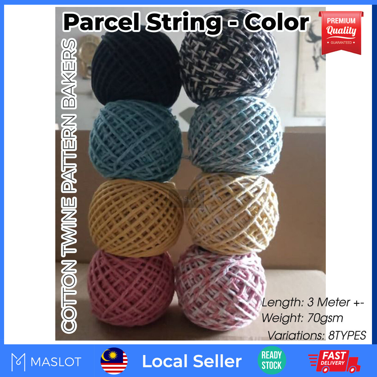 Pattern Color Cotton Twine Parcel String Tali Pos Tali Parcel Role of ...