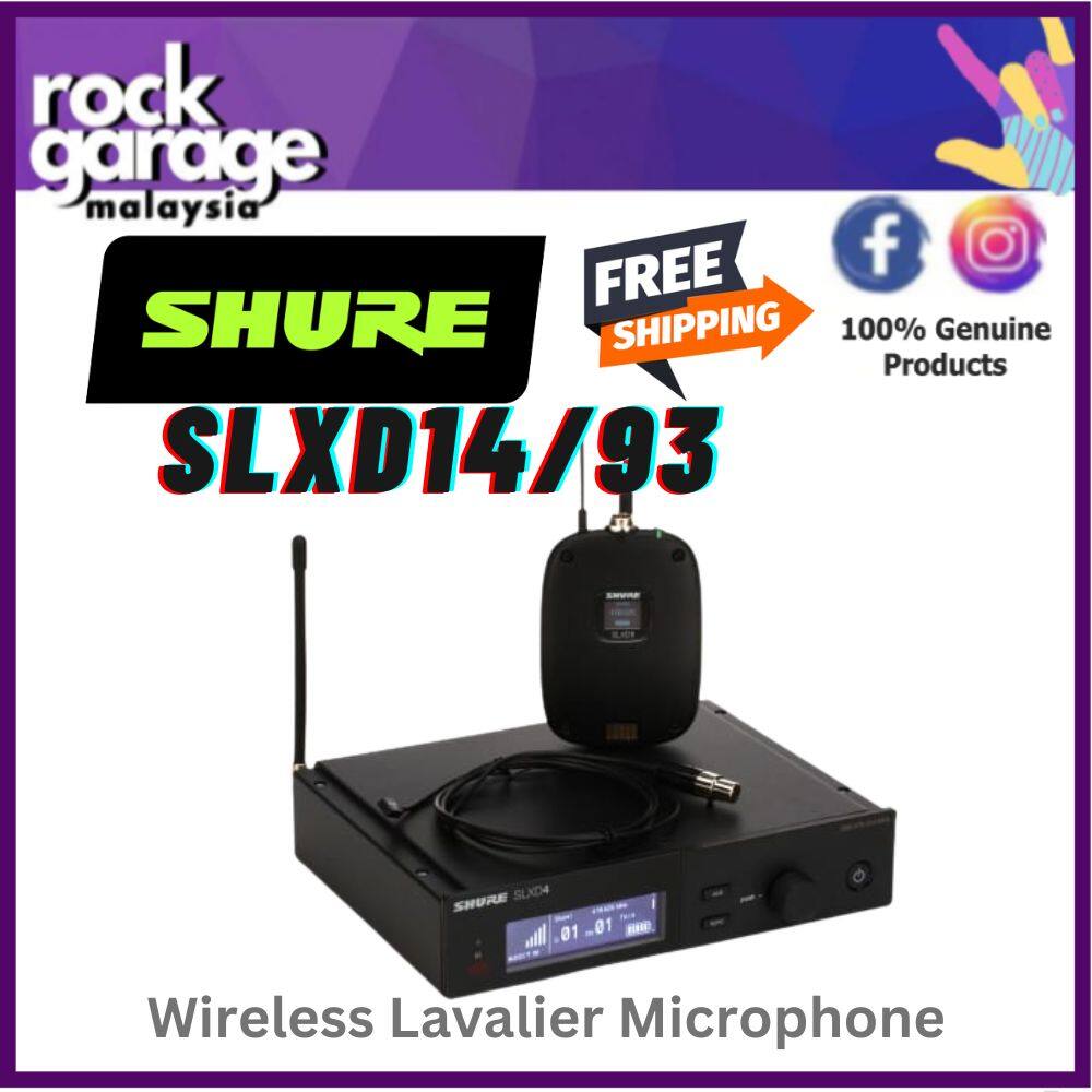 Shure SLXD14/93 Wireless System With SLXD1 Bodypack Transmitter And ...