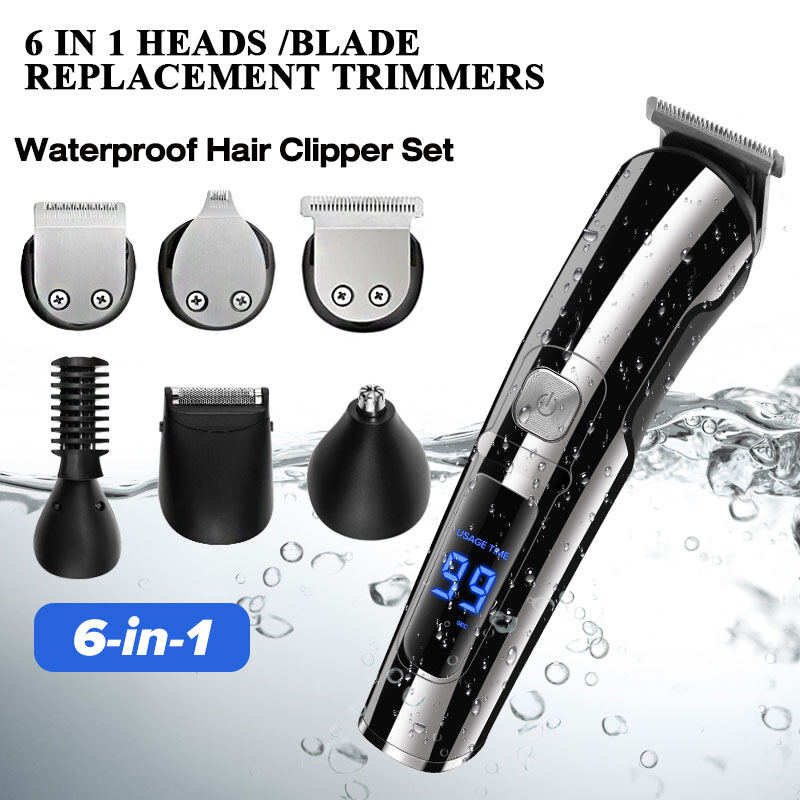 6in1ผม T Rimmer ปัตตาเลี่ยนผมโกนหนวดจมูกกรูมมิ่ง Groomers ผมผู้ชายจัด ...