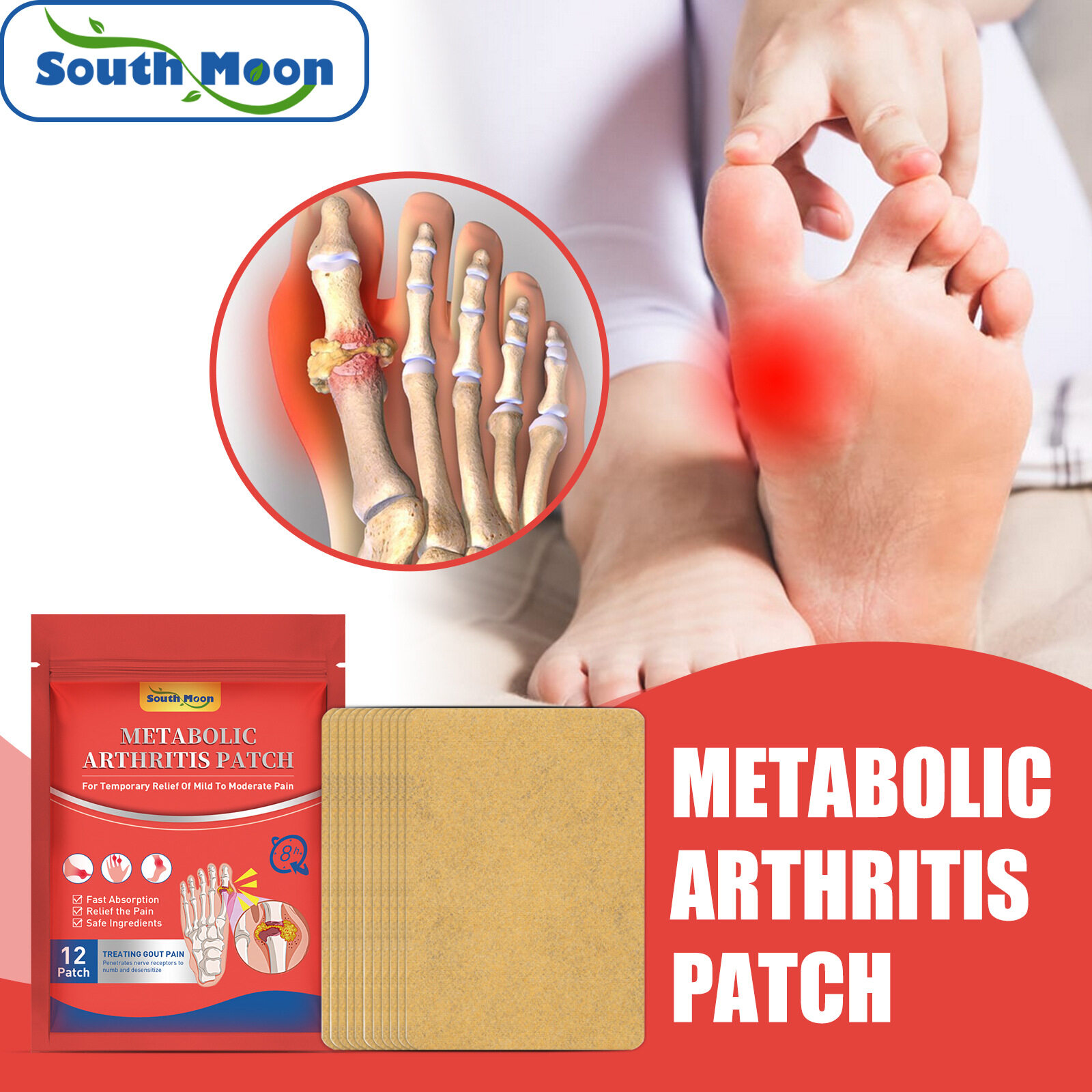 South Moon Metabolic Arthritis Patch Knee Pain Relief Patch Plaster ...