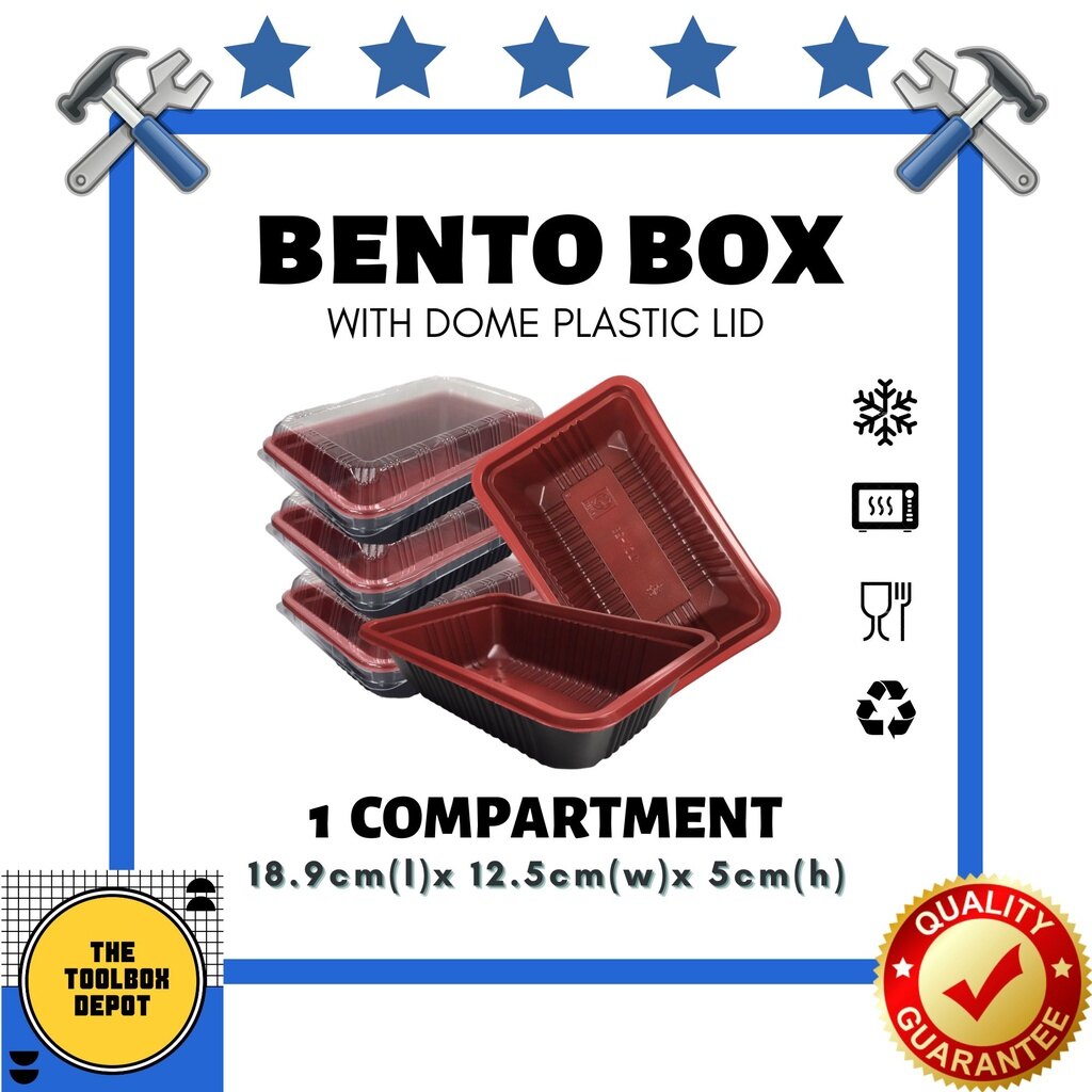 Bento Box Trays 1 | 2 | 3 | 4 | 5 Division/Compartment w/ Lid [10-50pcs ...