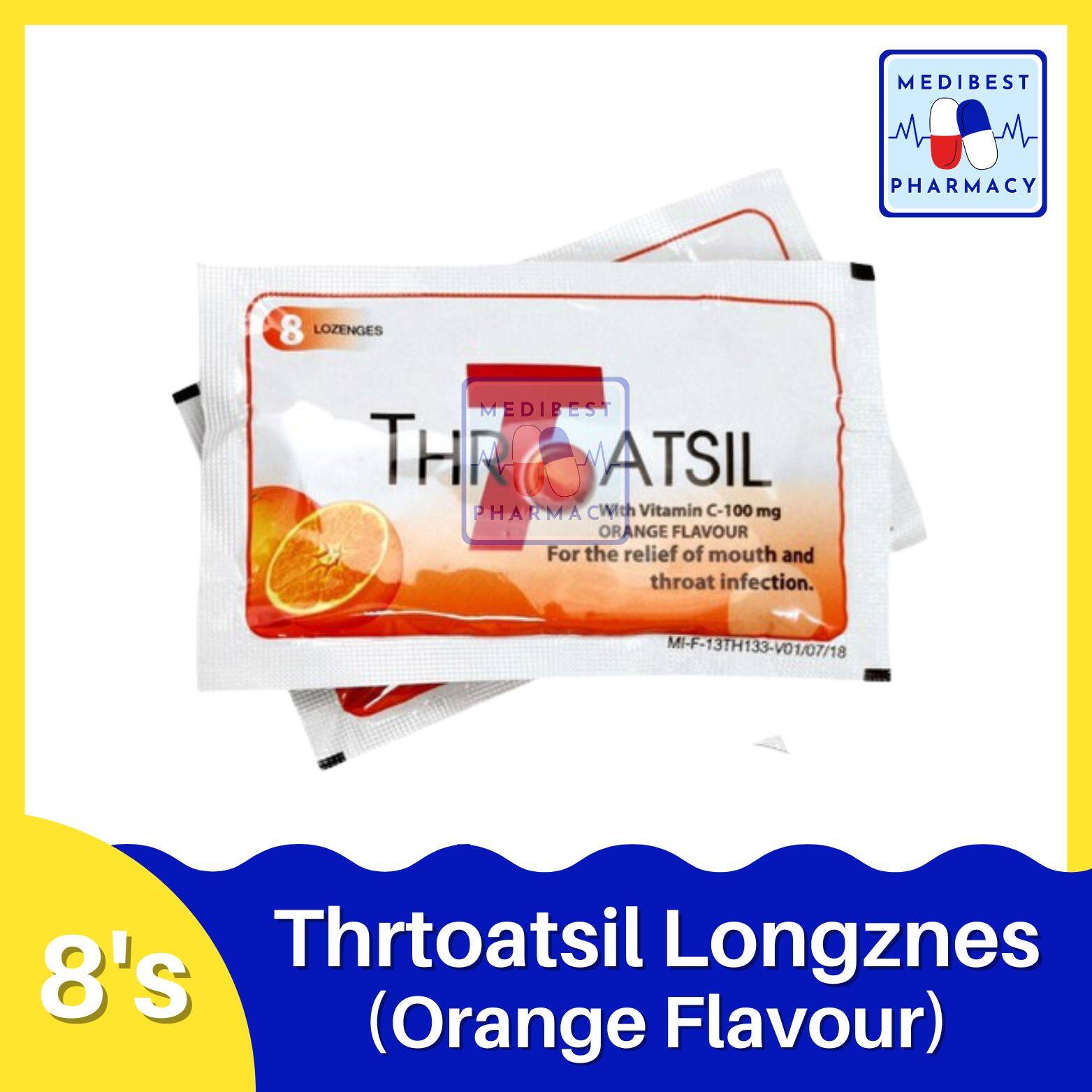 Throatsil Lozenges -8's (Menthol Flavour/ Orange Flavour) | Lazada