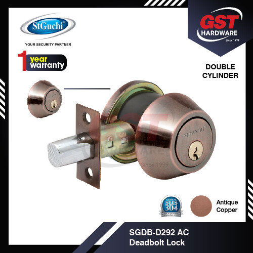 St Guchi SGDB-D261 SS Thumbturn & Key Deadbolt Lock Key Lock St Guchi ...