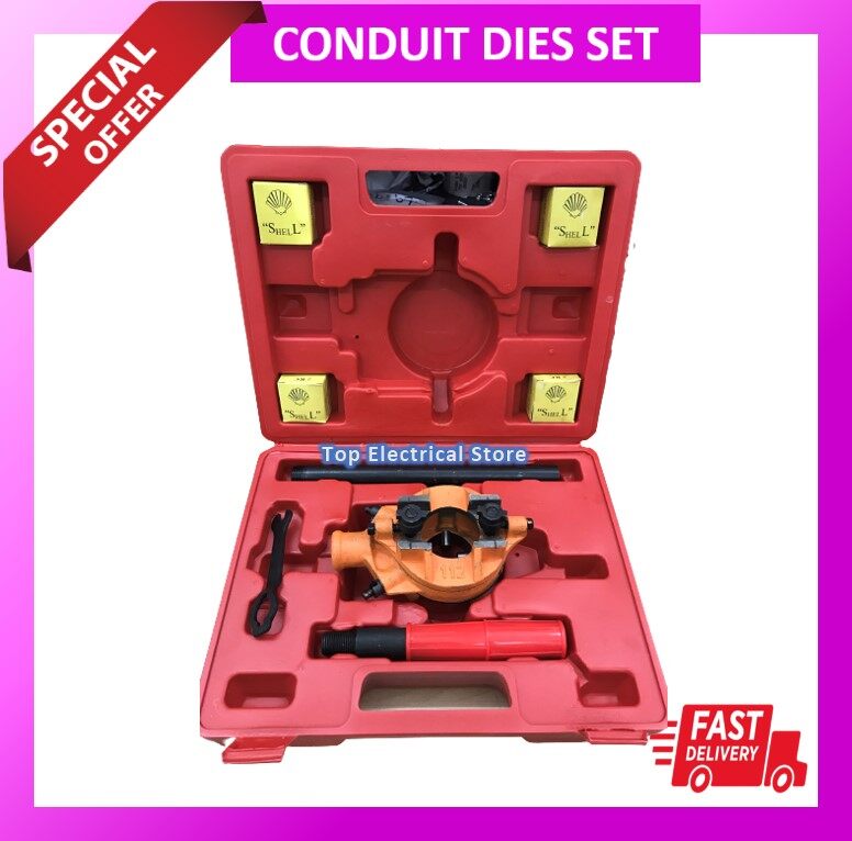 SHELL CONDUIT PIPE MANUAL RATCHET GI DIES SET 19MM 25MM 31MM 38MM | Lazada
