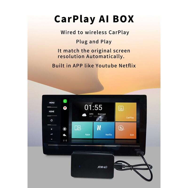 CarPlay Ai Box Android 10 Wireless Apple 2+8G Android Auto Multimedia Player for Car with Built ...