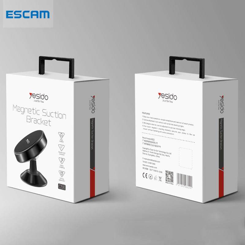 ESCAM YESIDO C56 Universal อลูมิเนียมอัลลอยด์รถแม่เหล็กยึดที่ใส่โทรศัพท์สำหรับ3.5-6นิ้ว - ESCAM ...