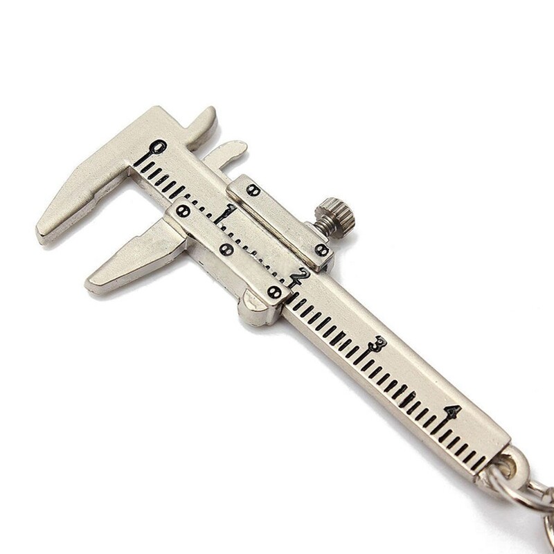 3X Useful Mini Vernier Caliper Tool Pendant Slider Slides Keyring Key ...