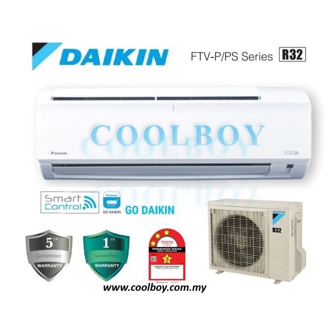 DAIKIN SMART CONTROL 1.0HP-2.5HP R32 AIR CONDITIONERS NON INVERTER FTV ...