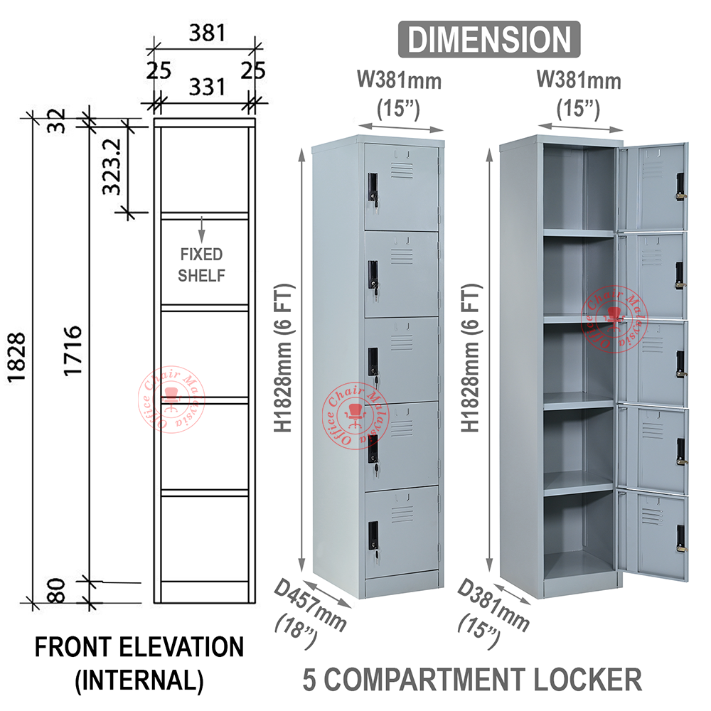 Steel Locker 1/ 2/ 3/ 4/ 5/ 6 Compartment (with Handle Cam Lock ...