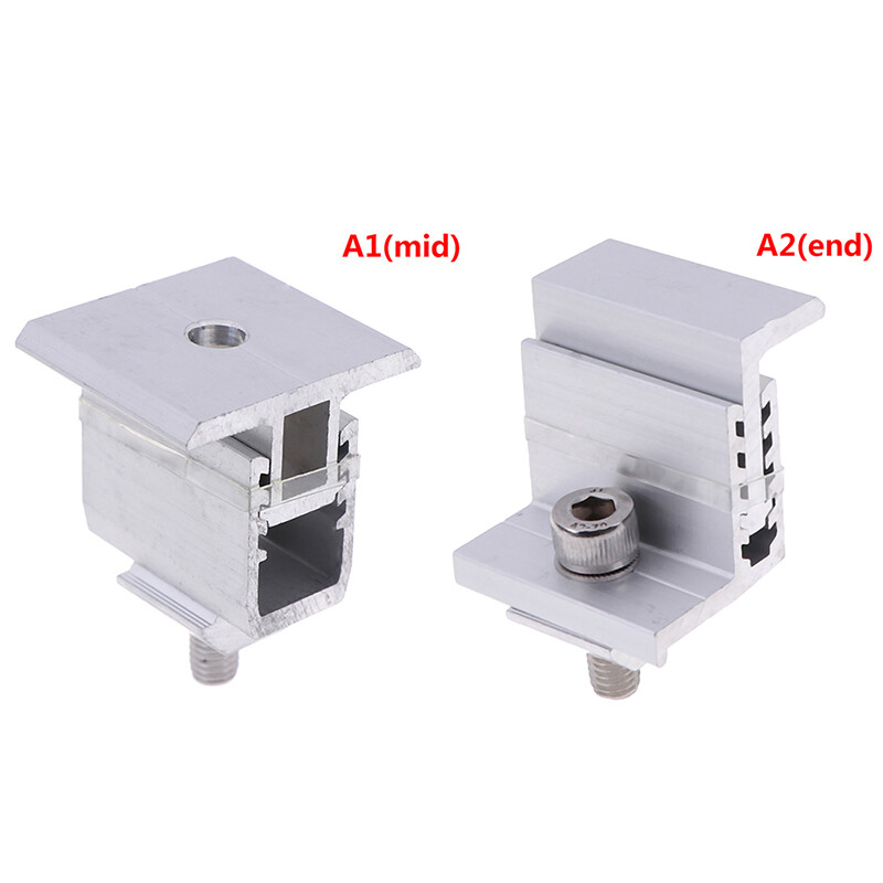 Solar Panel Mounting Bracket End Mid Clamp Kit Adjustable For 19mm ...