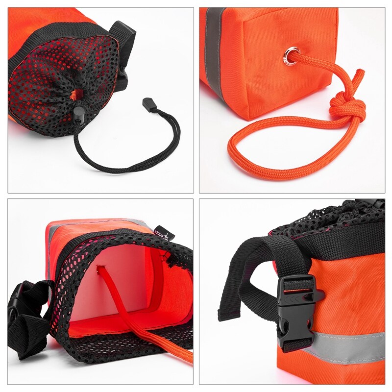 Moocy Water Rescue Throw Bag Throw Weight and Line Kit for Kayaking and ...