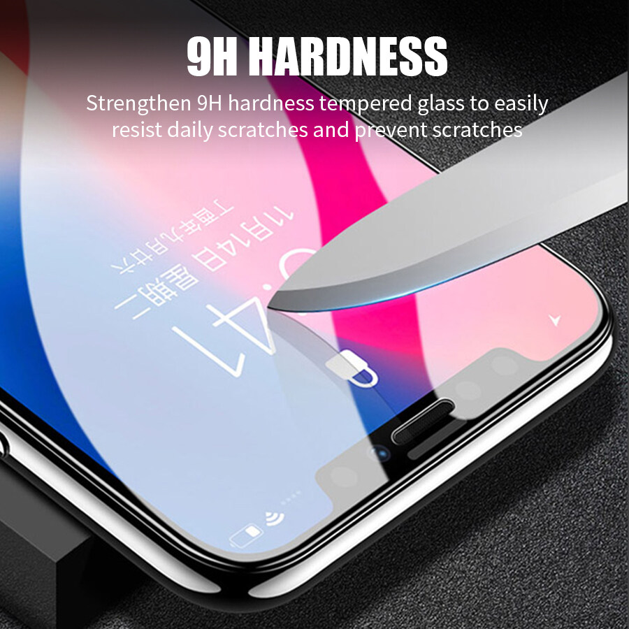 6D All Rubber Screen Printing Full Coverage Tempered Glass For iPhone 13 12 11 Pro XS Max X XR 8 ...