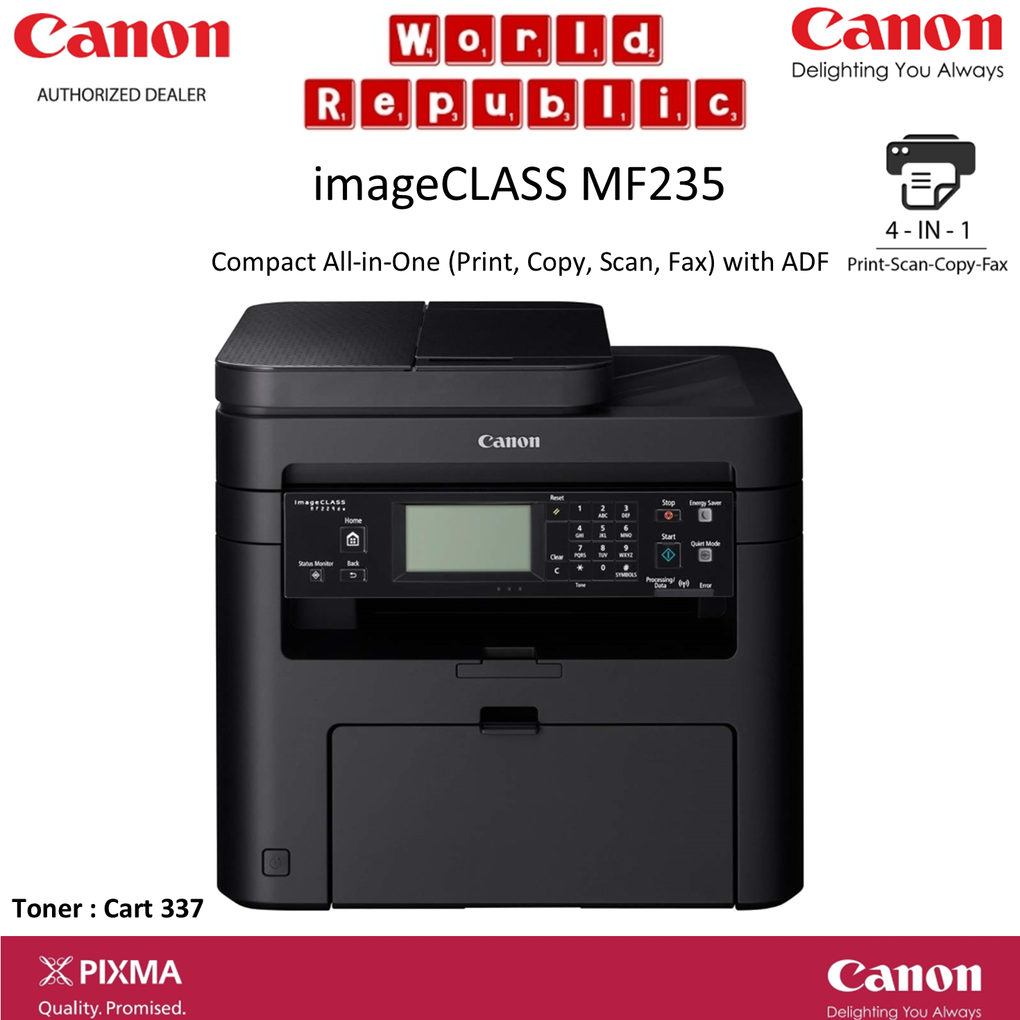 Canon imageClass MF235 All-In-One Laser Printer with ADF - Touch Screen ...